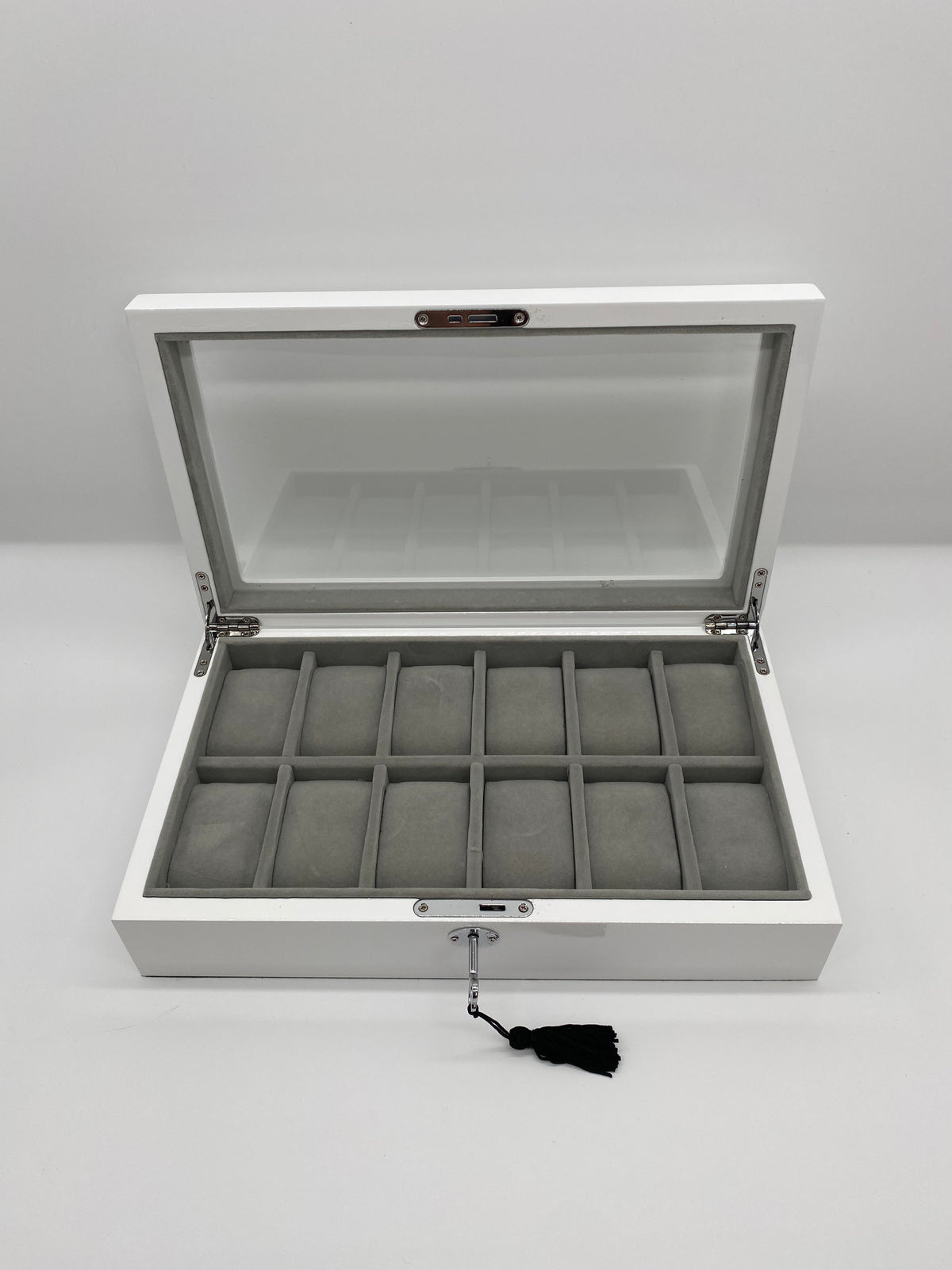 White Gloss 12 Holder Watch Box | Boxes Of Elegance