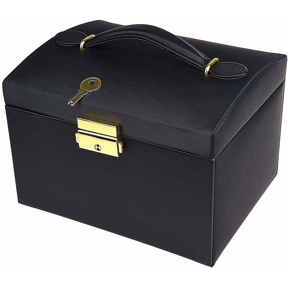 Small Black Vegan Leather Jewellery Box | Boxes Of Elegance